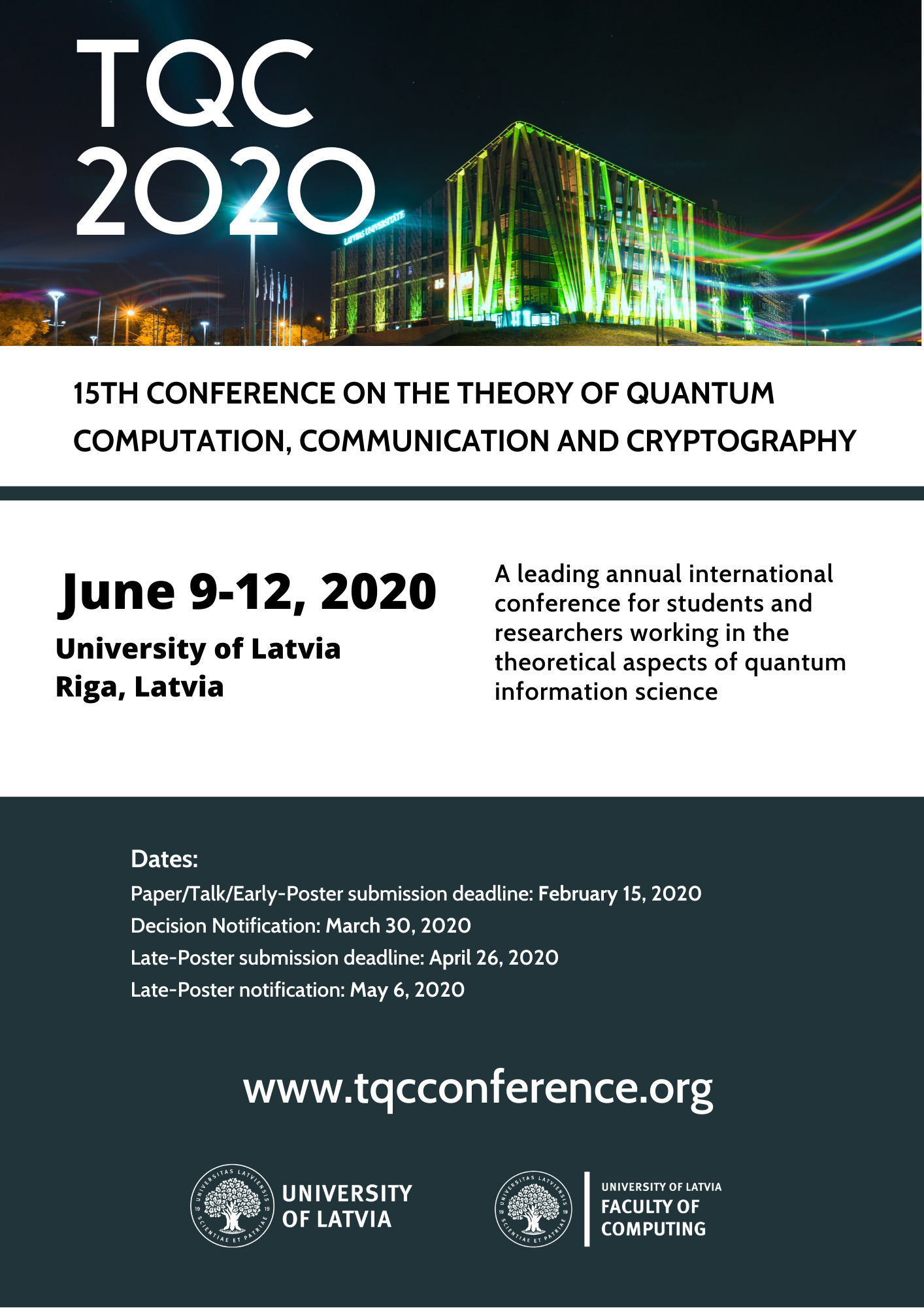 TQC 2019 + NISQ – June 3-7, 2019 at the University of Maryland